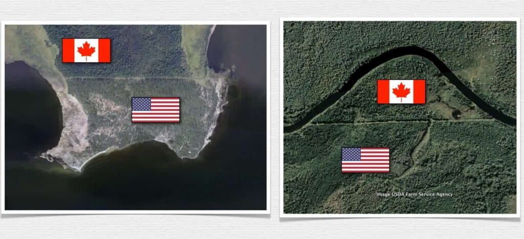 The Canada/United States Border - Bizarre Borders Of The World