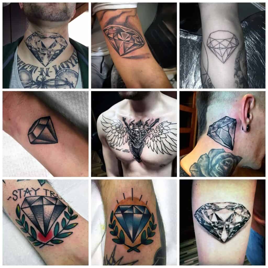 53 Diamond Tattoo Designs For Men: Inspiration Guide For 2023